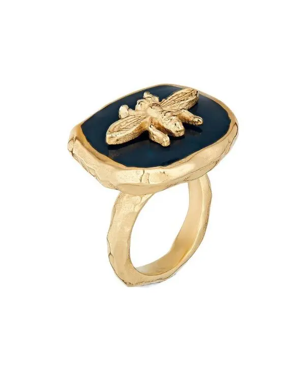 Dior Jardin D'hiver Ring With Bee Motif - Yellow