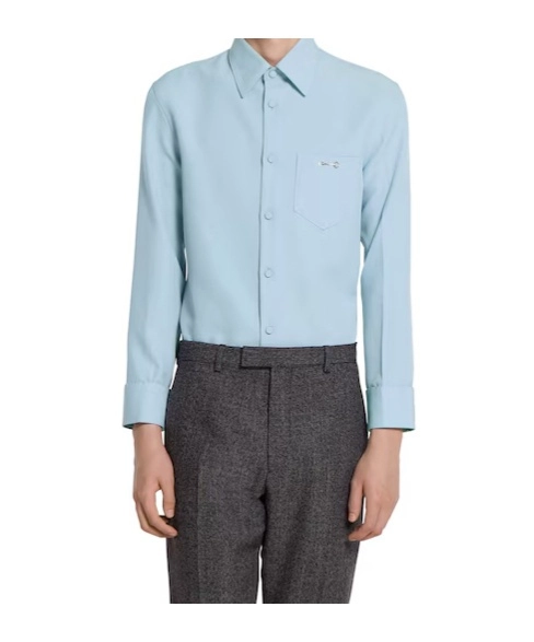 Gucci Horsebit-embellished Twill Shirt - Light Blue