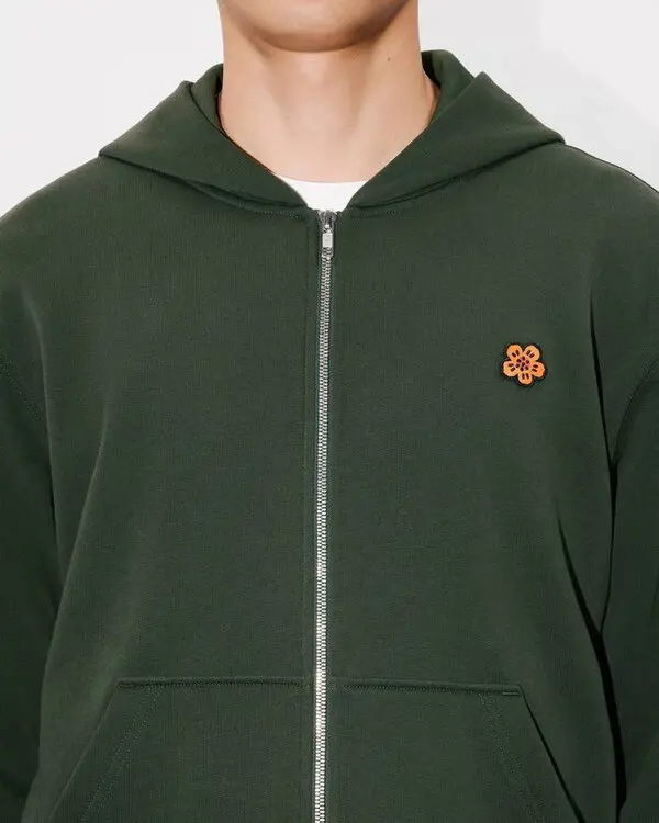 Kenzo Boke Flower" Embroidered Zip-up Hoodie - Black