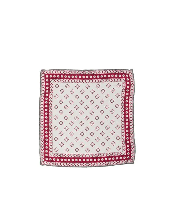 Brunello Cucinelli Geometric Printed Pocket Square - Gray