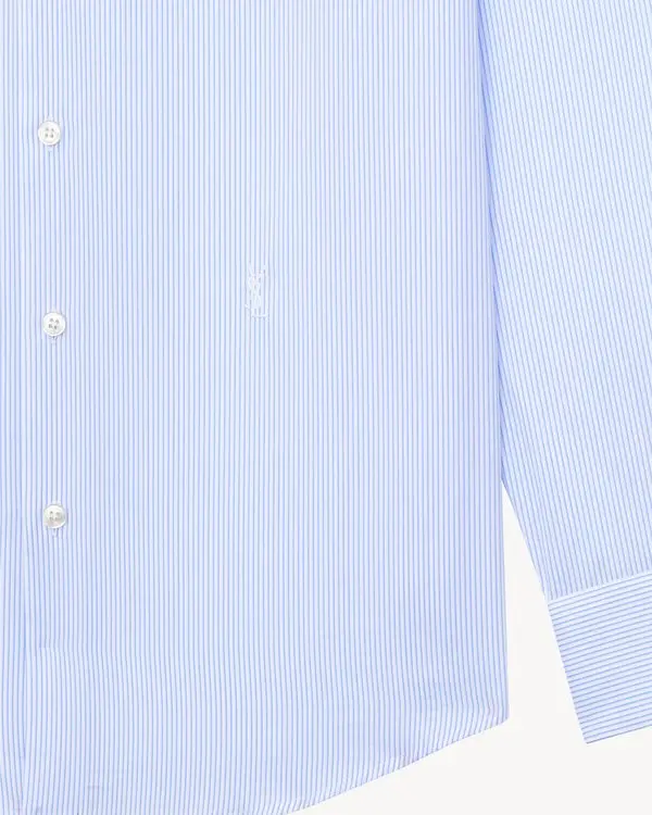 Saint Laurent Cassandre Striped Shirt - Clay/blue