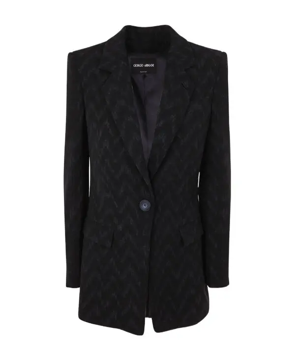 Giorgio Armani Single-breasted Chevron-print Jacket