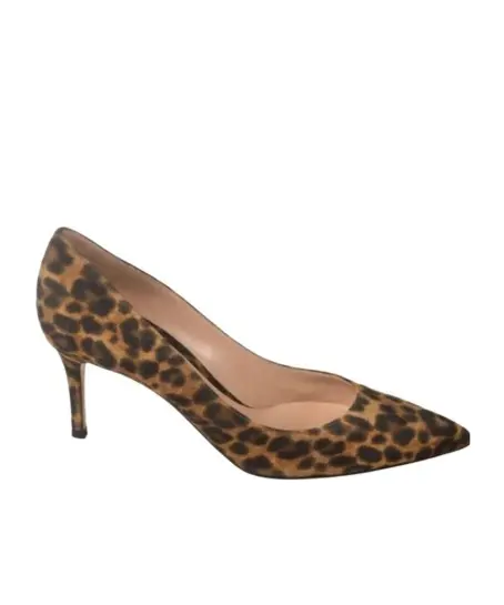 GIANVITO ROSSI Leopard Print Pointed-toe Pumps