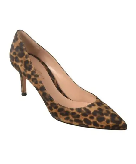 GIANVITO ROSSI Leopard Print Pointed-toe Pumps
