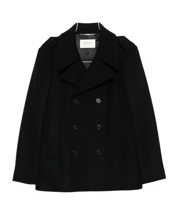 Saint Laurent Double-breasted Cupro Coat