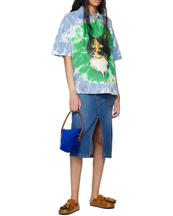 J.W.ANDERSON Logo Patch Twisted Midi Skirt - Blue