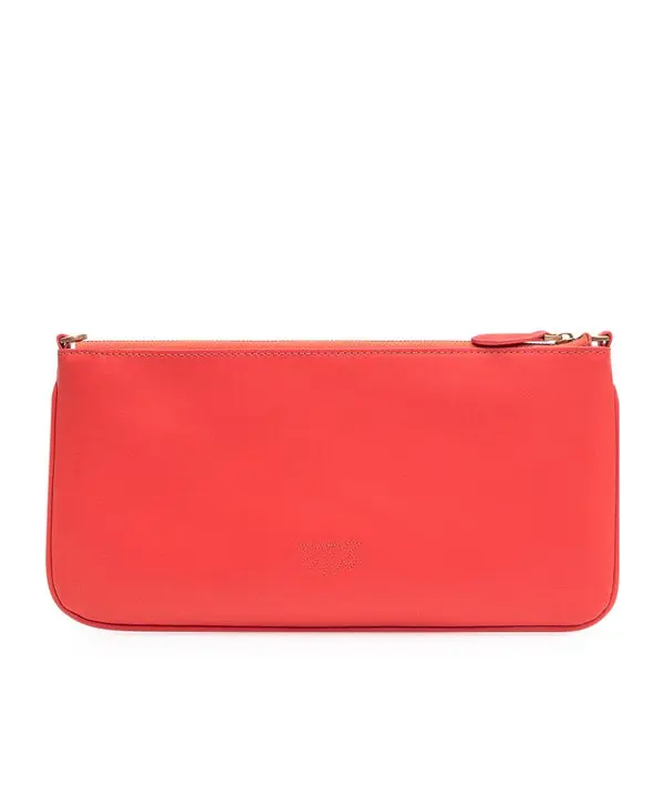 Pinko Horizontal Flat Shoulder Bag With Chain Strap - Orange