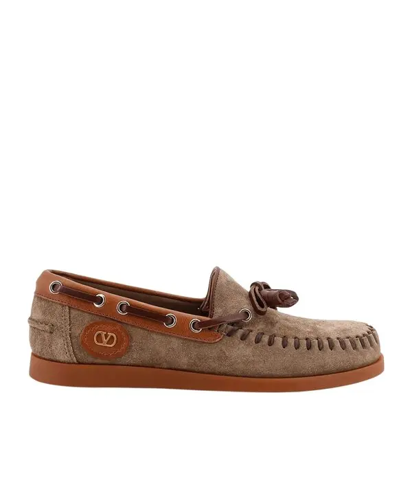 Valentino Garavani Suede Slip-on Loafers With Branded Detailing