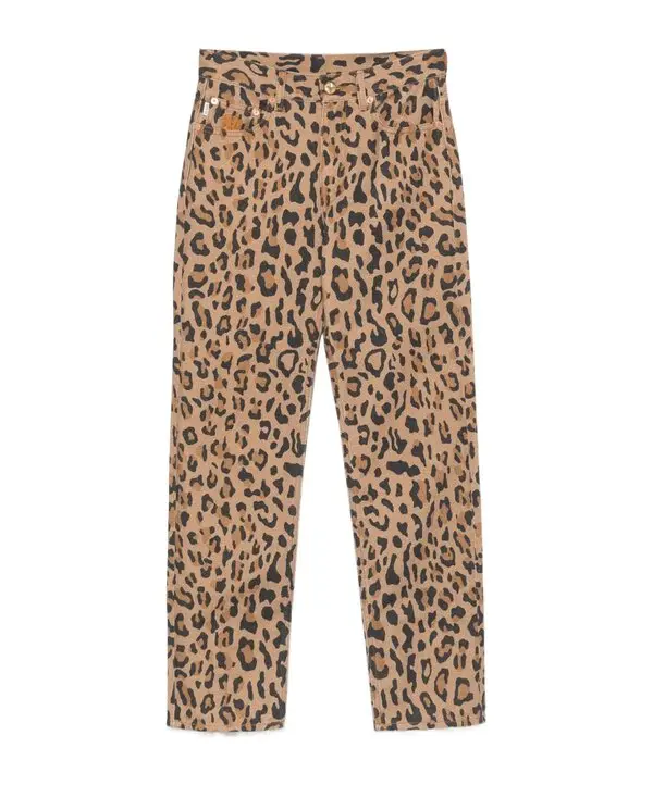 BLAZÉ MILANO Paso Jeans In Leopard Print - Nude