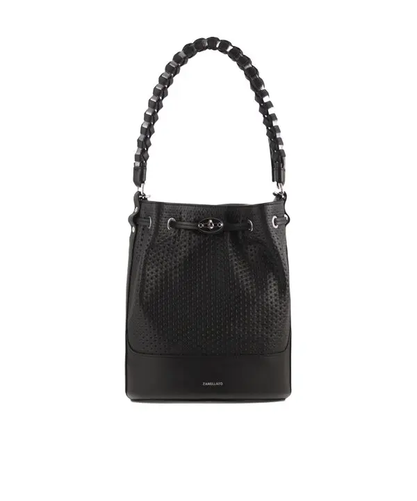 ZANELLATO Monda' Leather Bucket Bag S - Black