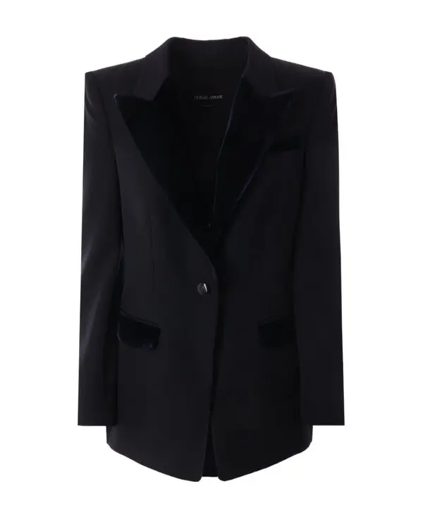 Giorgio Armani Barathea Single-breasted Tailored Jacket - Black