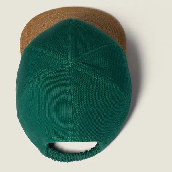 Miu Miu Two-toned Baseball Cap With Embroidered Logo - Green