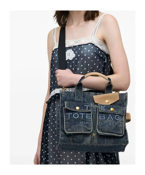 Marc Jacobs Cargo Medium Denim Tote Bag - Black