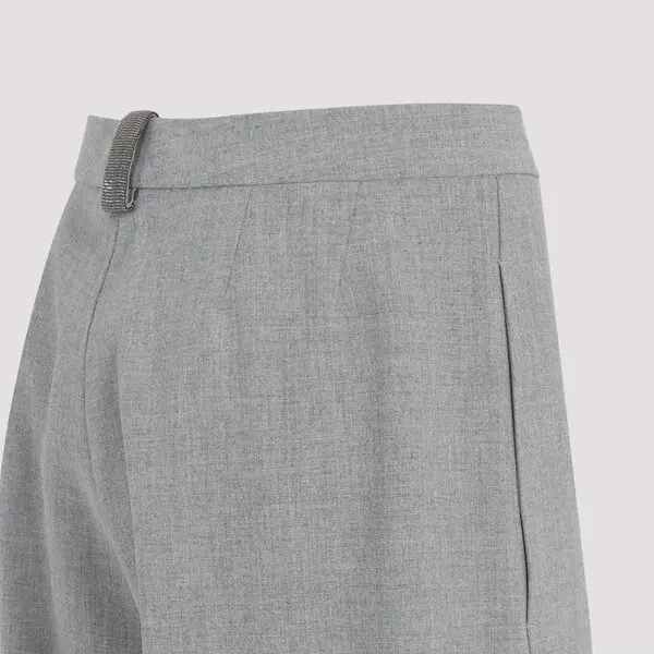 Fabiana Filippi High-waisted Wide-leg Pleated Pants - Gray