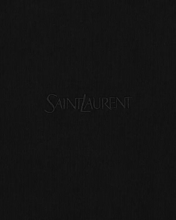 Saint Laurent Logo Embroidered Crewnek T-shirt - Black