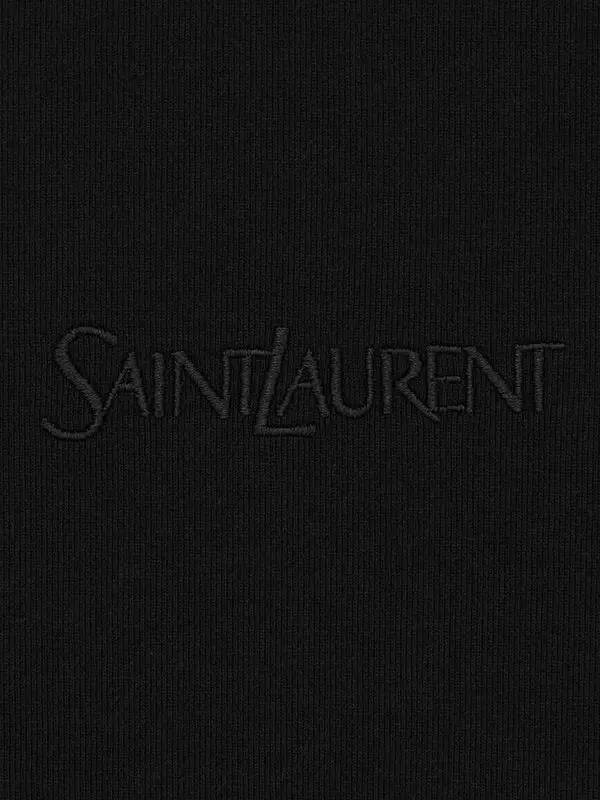 Saint Laurent Logo Embroidered Crewnek T-shirt