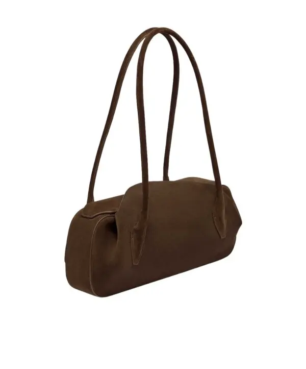 Yuzefi Oyster Shoulder Bag Suede - Chocolate