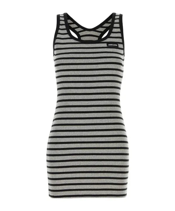 Miu Miu Striped Sleeveless Dress
