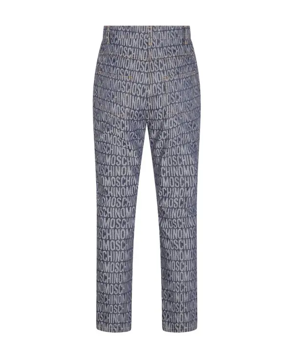 Moschino Allover Logo Denim Pants