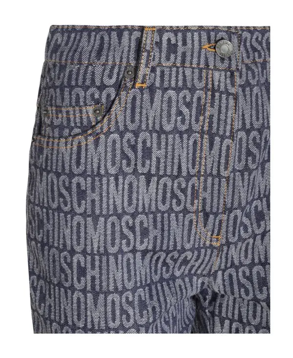 Moschino Allover Logo Denim Pants
