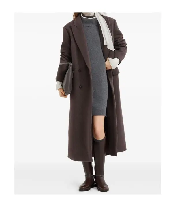 Brunello Cucinelli High Neck Ribbed Mini Dress