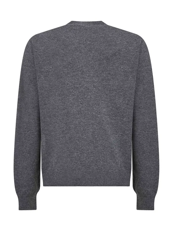 Play Comme Des Garcon Heart-patch Wool Cardigan - Grey