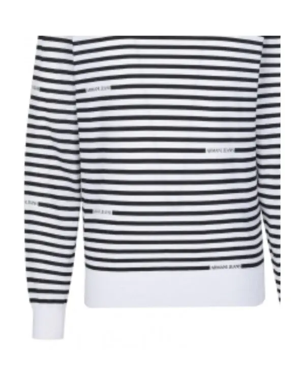 Emporio Armani Striped Pullover With Logo Details