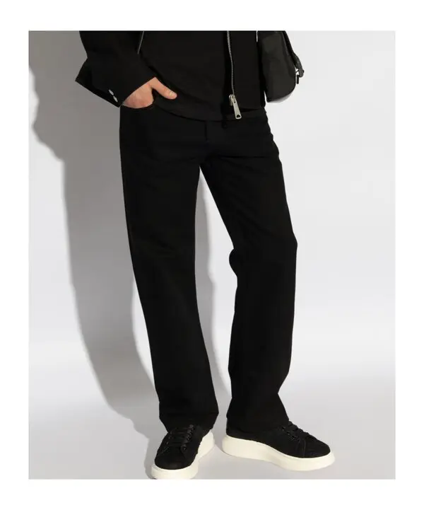 Alexander McQueen Skull Detailed Straight-leg Jeans - Black