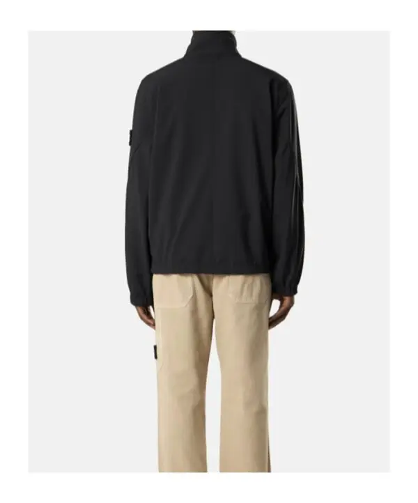 Stone Island High Neck Zip-up Jacket - Black