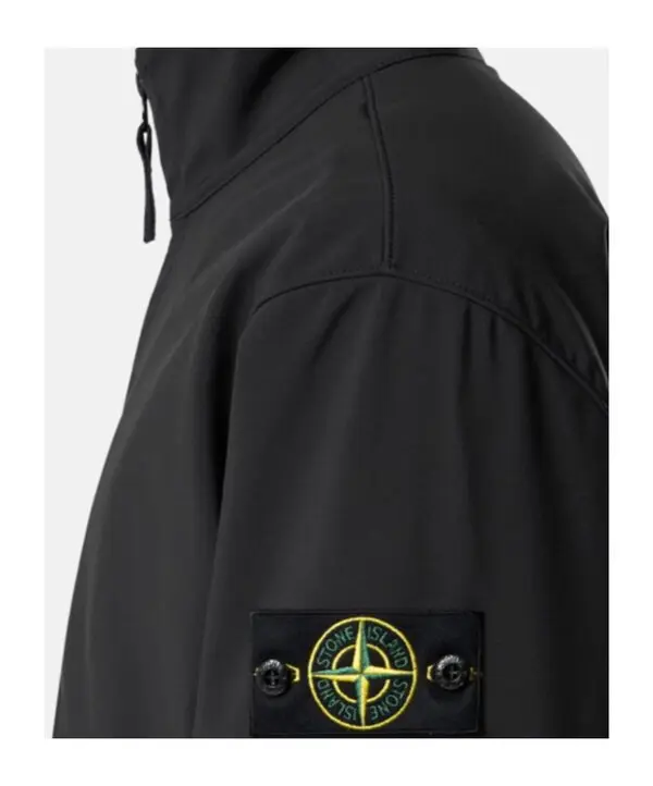 Stone Island High Neck Zip-up Jacket - Black
