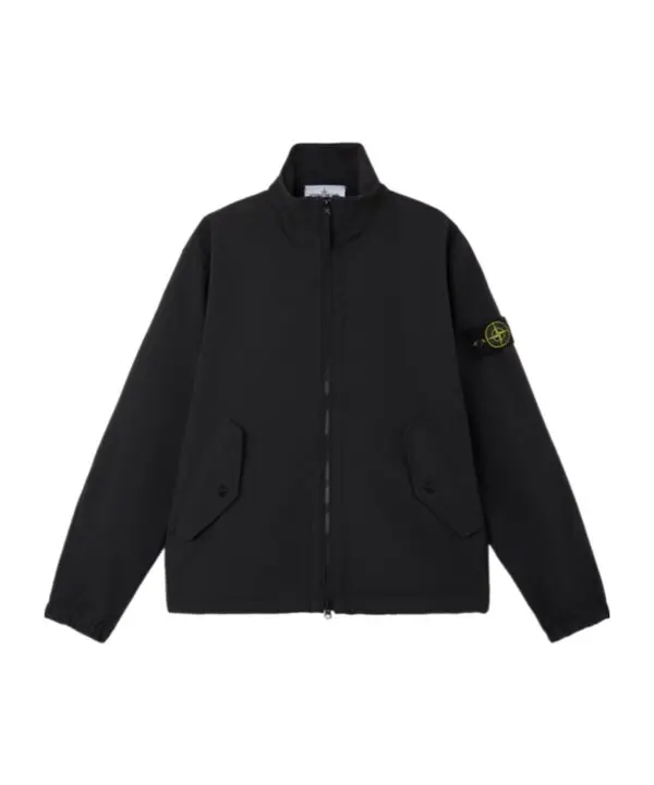 Stone Island High Neck Zip-up Jacket - Black