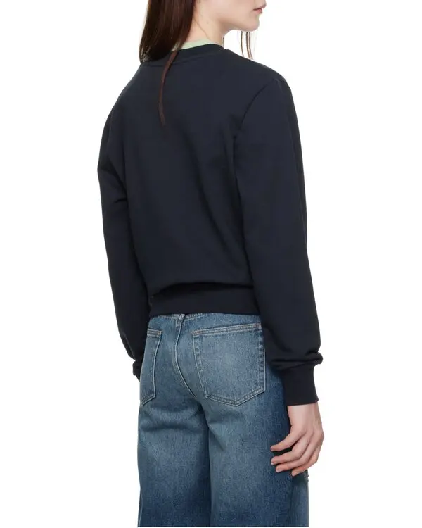 A.p.c. Rue Madame Logo Embroidered Crewneck Sweatshirt - Black