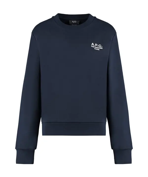 A.p.c. Rue Madame Logo Embroidered Crewneck Sweatshirt - Black