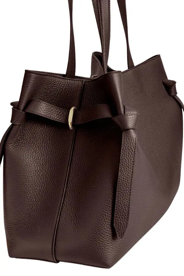 Yuzefi Gyoza Tote Pebble Grained Leather - Espresso