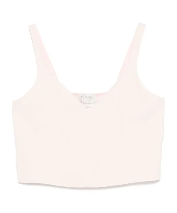 FORTE_FORTE Cropped V-neck Tank Top - Pink