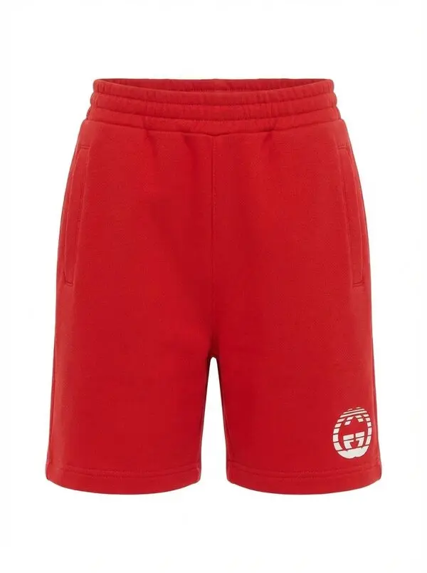Gucci Interlocking G Record Print Cotton Shorts