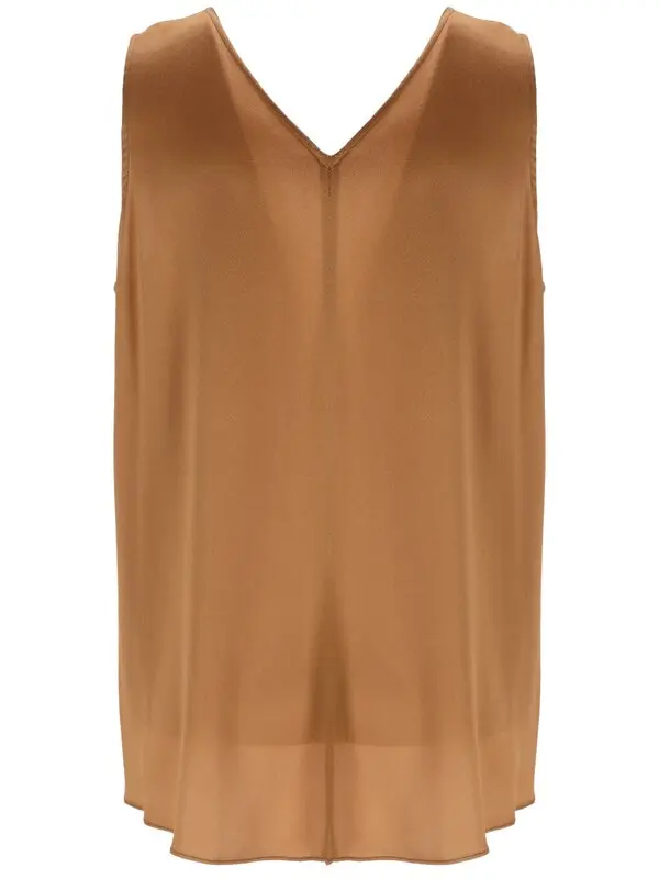 Antonelli Firenze Sleeveless V-neck Top - Brown