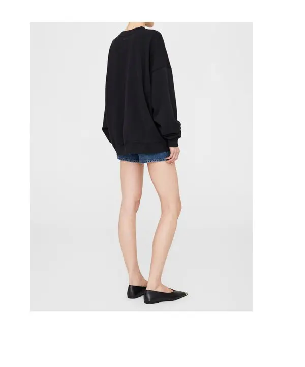 ANINE BING Miles Logo Patch Crewneck Sweatshirt