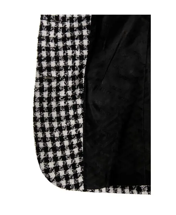 Versace Single-breasted Checked Wool Blazer