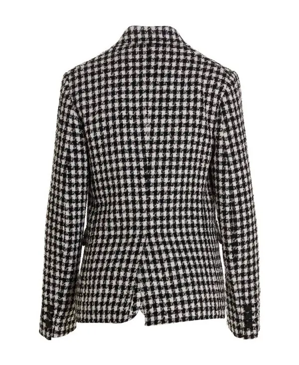 Versace Single-breasted Checked Wool Blazer