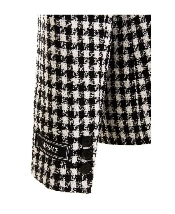 Versace Single-breasted Checked Wool Blazer