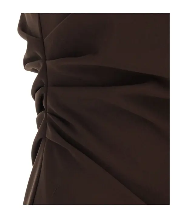 P.a.r.o.s.h One-shoulder Ruched Maxi Dress With Side Slits - Black