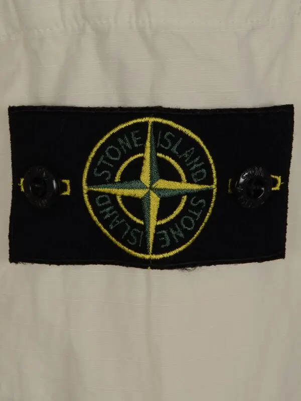 Stone Island Logo Patch Zip-up Sweatshirt - Ivory