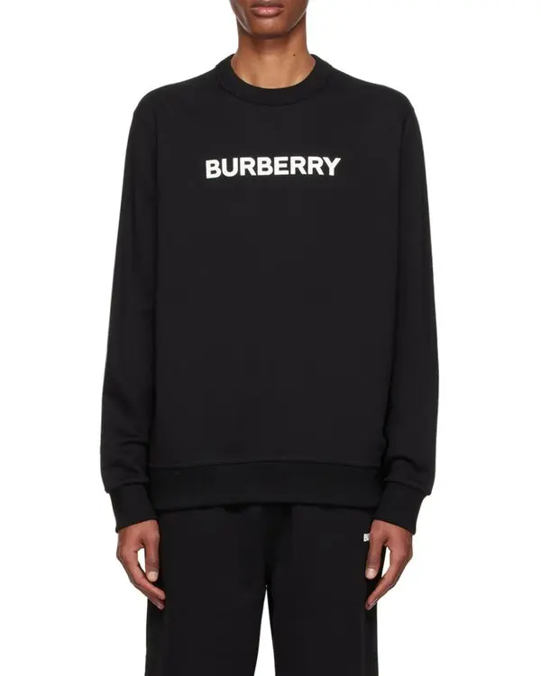 Burberry Logo Printed Crewneck Sweatshirt - Black