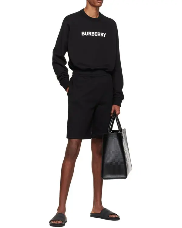Burberry Logo Printed Crewneck Sweatshirt - Black