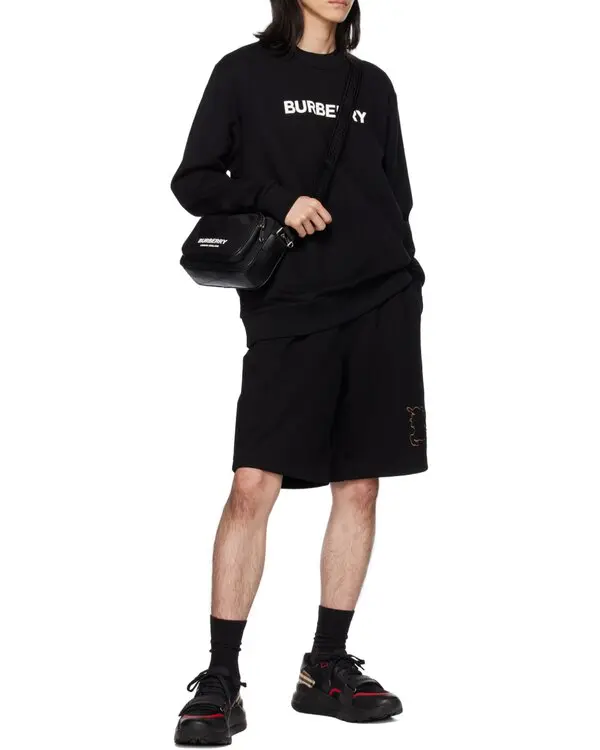 Burberry Logo Printed Crewneck Sweatshirt - Black