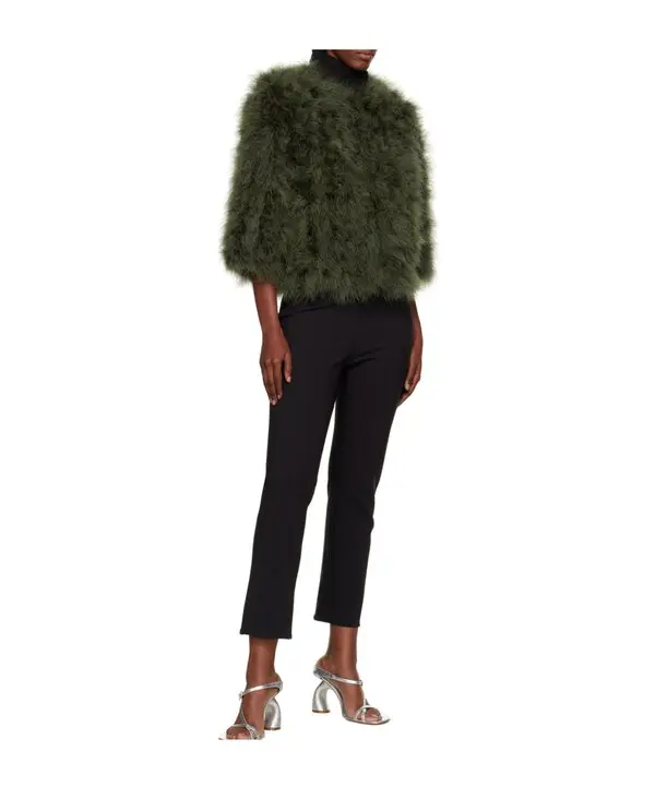 YVES SALOMON Feather Jacket - Green