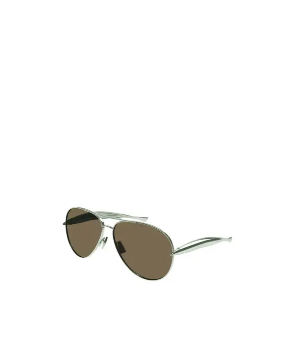 Bottega Veneta Aviator Frame Sunglasses - Brown