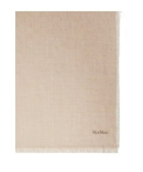 Max Mara Magico Frayed Edge Scarf - Beige