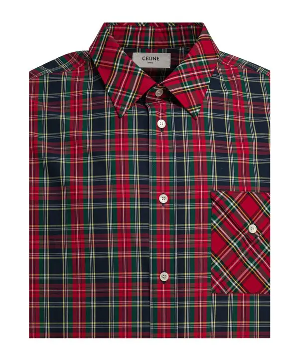 Celine Shirt In Tartan Cotton - Black